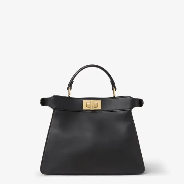 Fendi Peekaboo® Iseeu Small Black Leather Bag Embroidered With Sequins